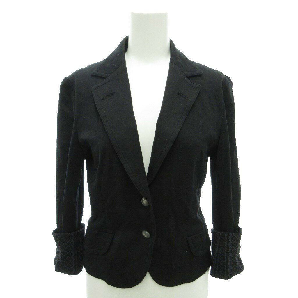 【中古】コムサデモード COMME CA DU MODE テーラードジャケット 七分袖 袖口レース ノッチドラペル 7 黒 ブラック /YJ ■GY66 レディース 【ベクトル 古着】 260129ブランドコムサデモード COMME CA ...
