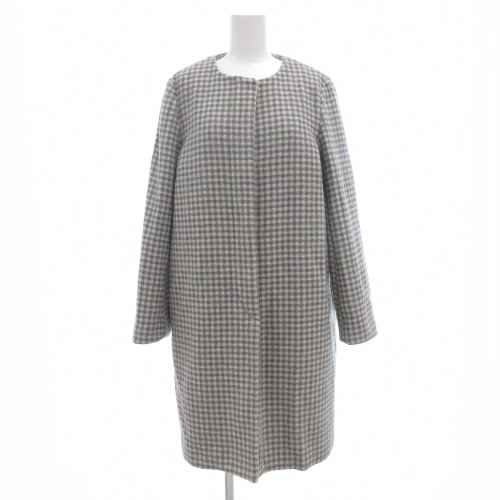【中古】ユナイテッドアローズ A DAY IN THE LIFE UNITED ARROWS コート ウール 38 グレー系 チェック柄 ノーカラー 長袖 /ML ■GY66 レディース 【ベクトル 古着】 260128ブランドユナイテッド...