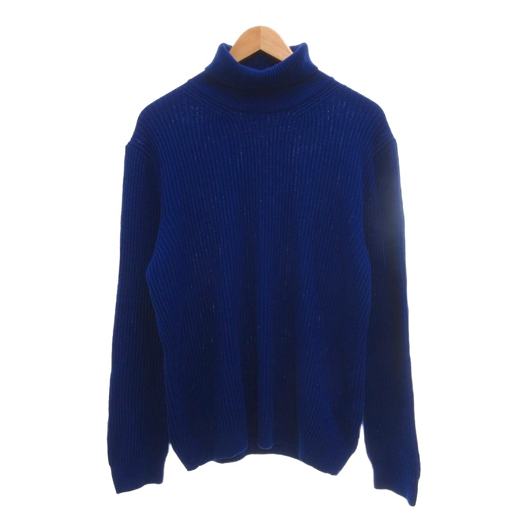 【中古】DAN JOHN ニット セーター XL 青 ブルー タートルネック 長袖 リブ編み /IL ■GY66D メンズ 【ベクトル 古着】 260309表記サイズXL実寸サイズ肩幅：52cm　身幅：63cm　袖丈：67cm　着丈：60c...