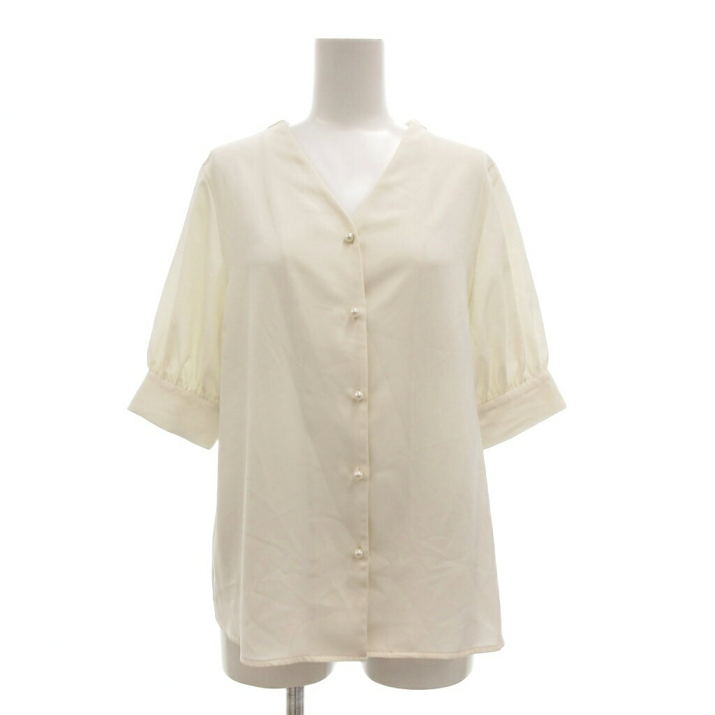 【中古】N.Natural Beauty Basic N.ナチュラルビューティーベーシック シャツ ブラウス Vネック 七分袖 M 白 ホワイト /YJ ■ECF001 レディース 【ベクトル 古着】 260221ブランドN.Natural...