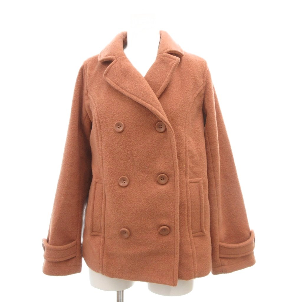 【中古】オリーブデオリーブ OLIVE des OLIVE ショート ピーコート ウール オレンジ 無地 ラペルカラー ダブルブレスト 長袖 /ML ■ECF003 レディース 【ベクトル 古着】 260331ブランドオリーブデオリーブ O...