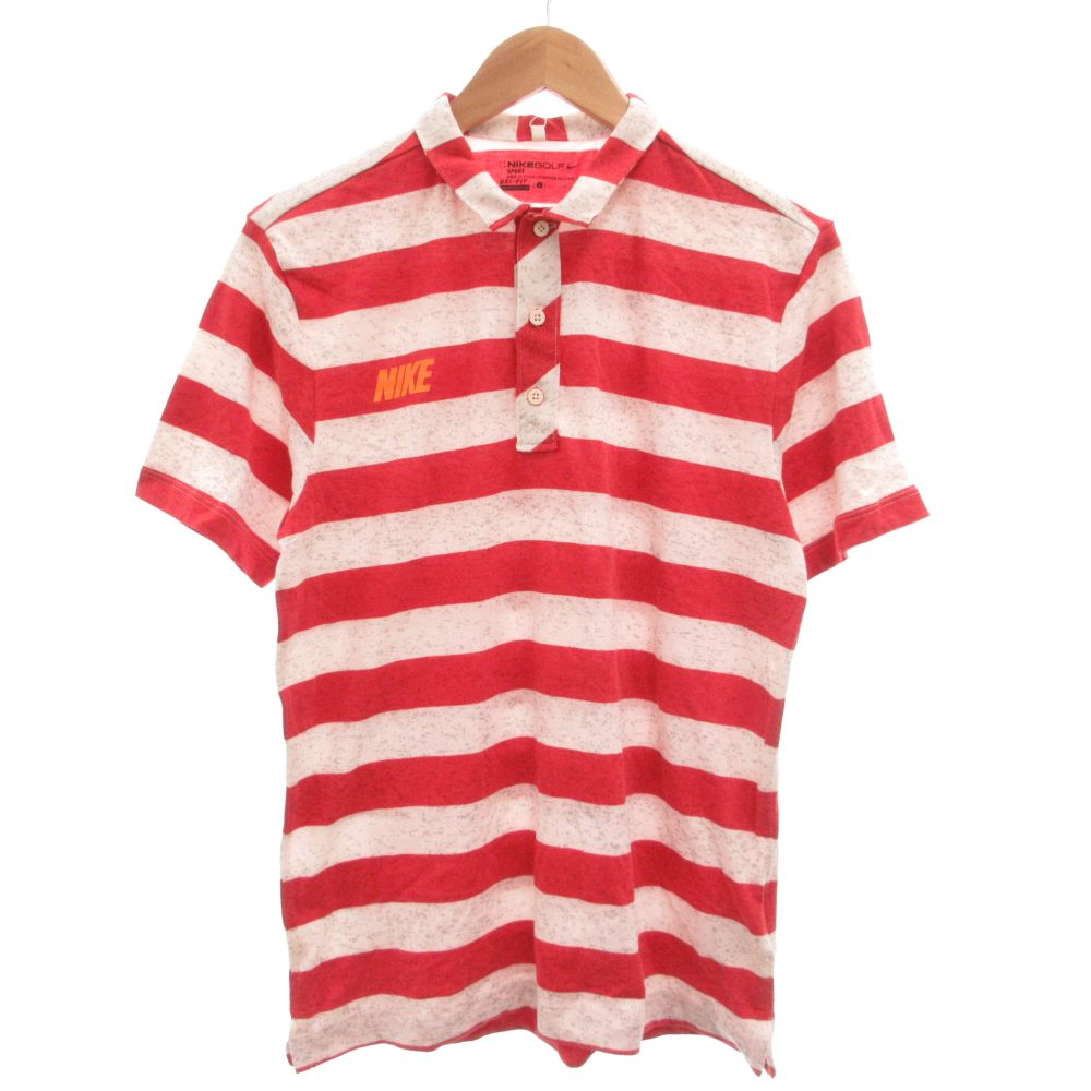 【中古】ナイキゴルフ NIKE GOLF タグ付き ポロシャツ L 赤 レッド 白 ホワイト ボタン留め レギュラーカラー 半袖 /SC ■ECF004 メンズ 【ベクトル 古着】 260427ブランドナイキゴルフ NIKE GOLF表記サ...