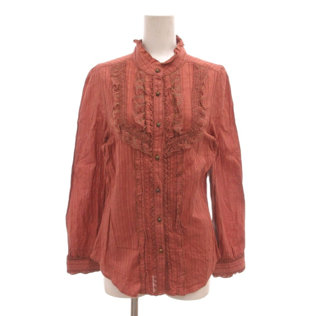 【中古】アクシーズファム axes femme シャツ ブラウス L ピンク フリル レース 長袖 /NU ■ECF005 レディース 【ベクトル 古着】 260519ブランドアクシーズファム axes femme表記サイズL実寸サイズ肩幅...