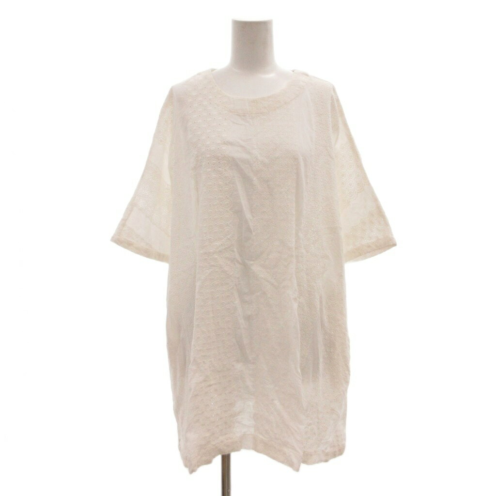 【中古】オキーフ O'Keeffe チュニック 白 ホワイト ラウンドネック レース 花柄 半袖 /NU ■ECF005 レディース 【ベクトル 古着】 260519表記サイズサイズ表記なし（実寸サイズを参考にご検討ください。）実寸サイズ身...