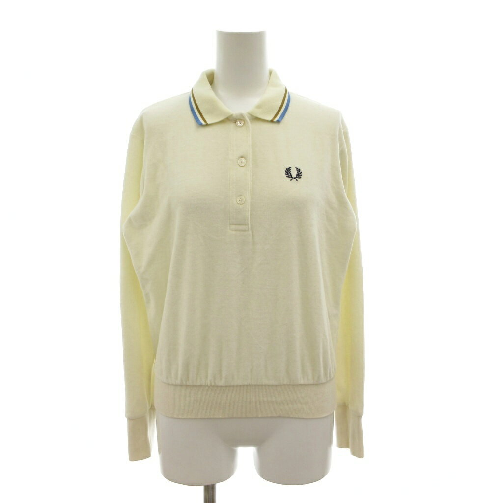 【中古】フレッドペリー FRED PERRY ポロシャツ 10 ベージュ ロゴ刺繍 長袖 リブ襟 /NU ■ECG006 レディース 【ベクトル 古着】 260616ブランドフレッドペリー FRED PERRY表記サイズ10実寸サイズ肩幅：...