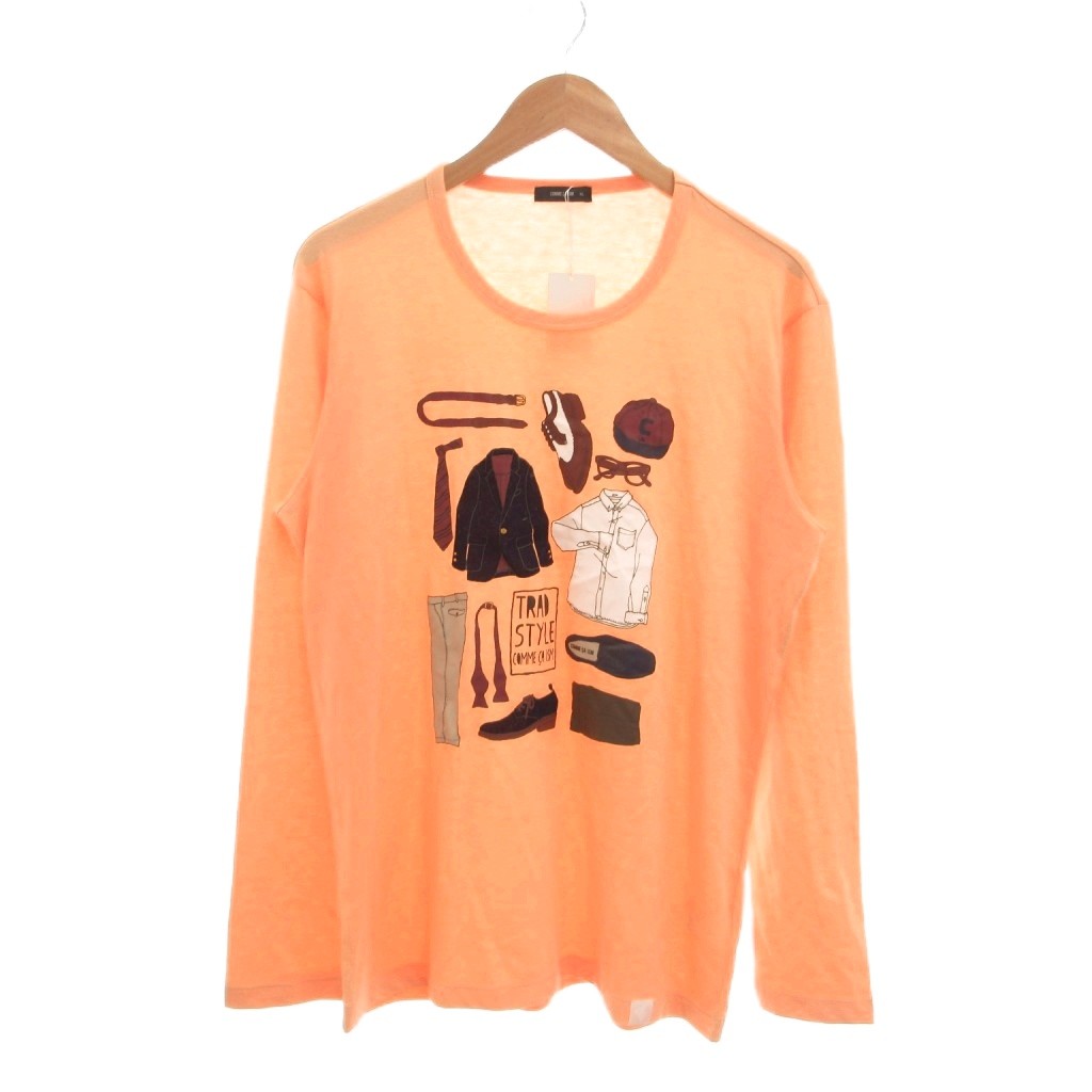 【中古】未使用品 コムサイズム COMME CA ISM タグ付き Tシャツ ロンT XL オレンジ プリント ラウンドネック 長袖 /NU ■ECF006 メンズ 【ベクトル 古着】 260613ブランドコムサイズム COMME CA I...