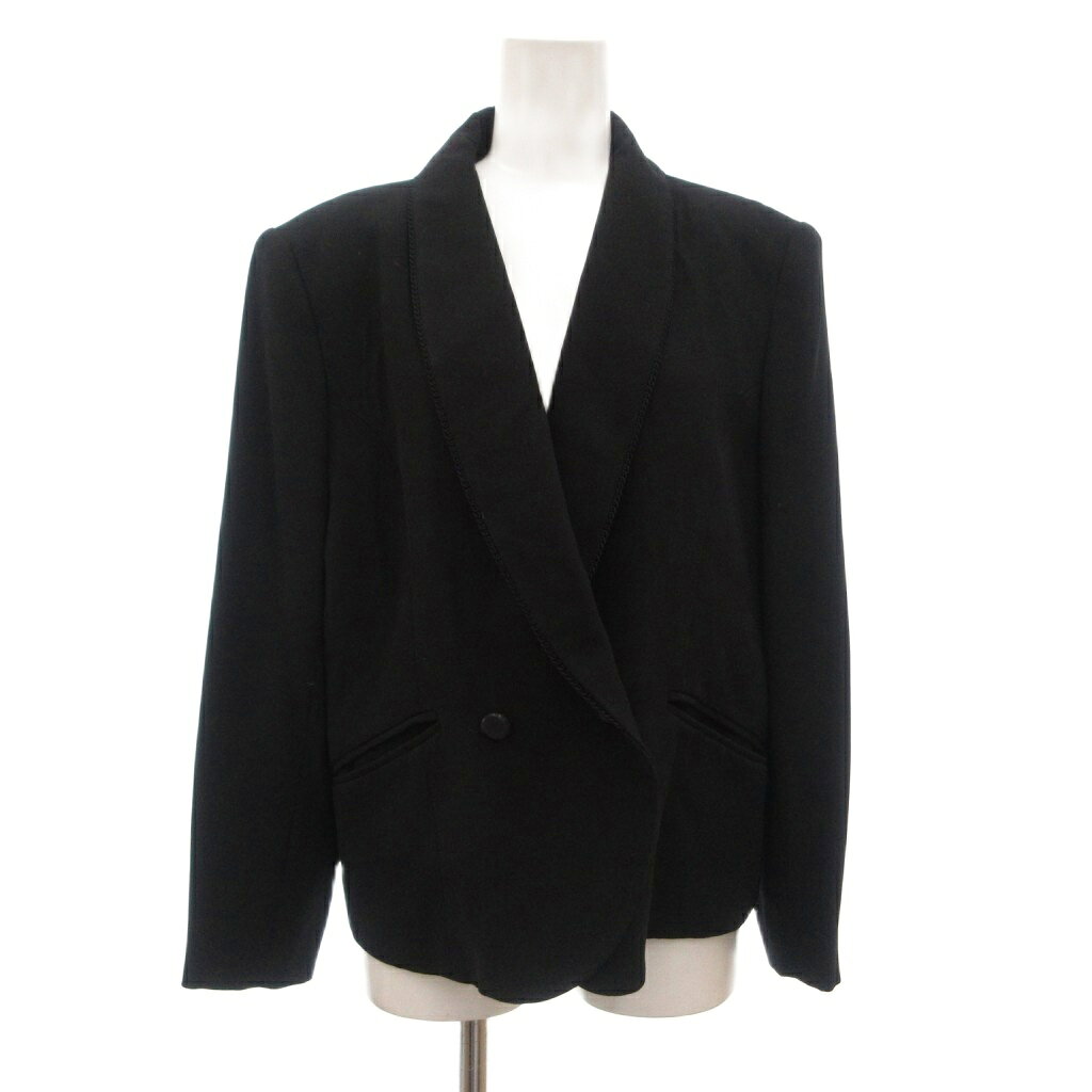 【中古】バッキンガム buckingham テーラードジャケット 15 黒 ブラック ダブルブレスト ショールカラー /SC ■ECF006 レディース 【ベクトル 古着】 260622表記サイズ15実寸サイズ肩幅：46cm　身幅：54cm...