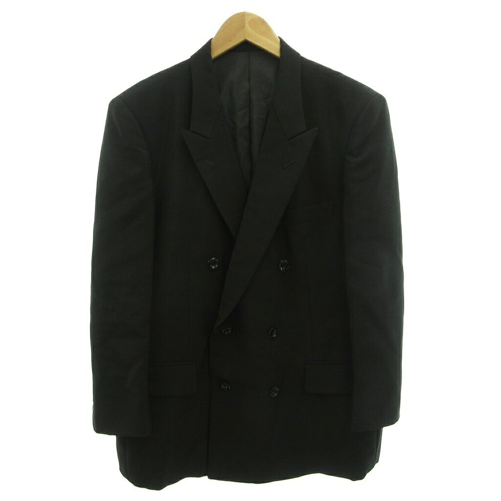 【中古】Jhon HalliDay テーラードジャケット ダブル ウール 半裏 96BE4 黒 ブラック /FF ■ECF006 メンズ 【ベクトル 古着】 260626表記サイズ96BE4実寸サイズ肩幅：46cm　身幅：57cm　着丈：7...