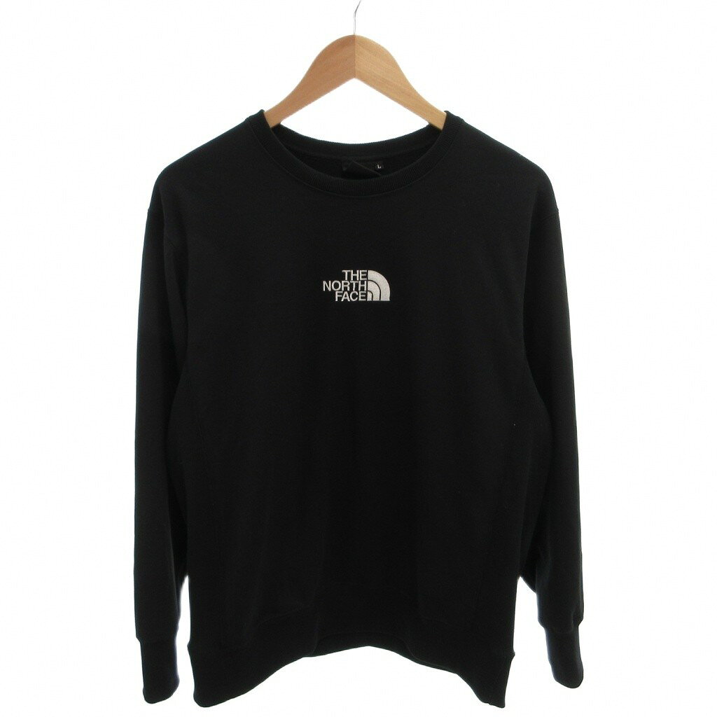 【中古】ザノースフェイス THE NORTH FACE 美品 スウェット トレーナー L 黒 ブラック ロゴ刺繍 クルーネック 長袖 無地 NT62002X /TL ■ECG007 メンズ 【ベクトル 古着】 260710ブランドザノースフ...