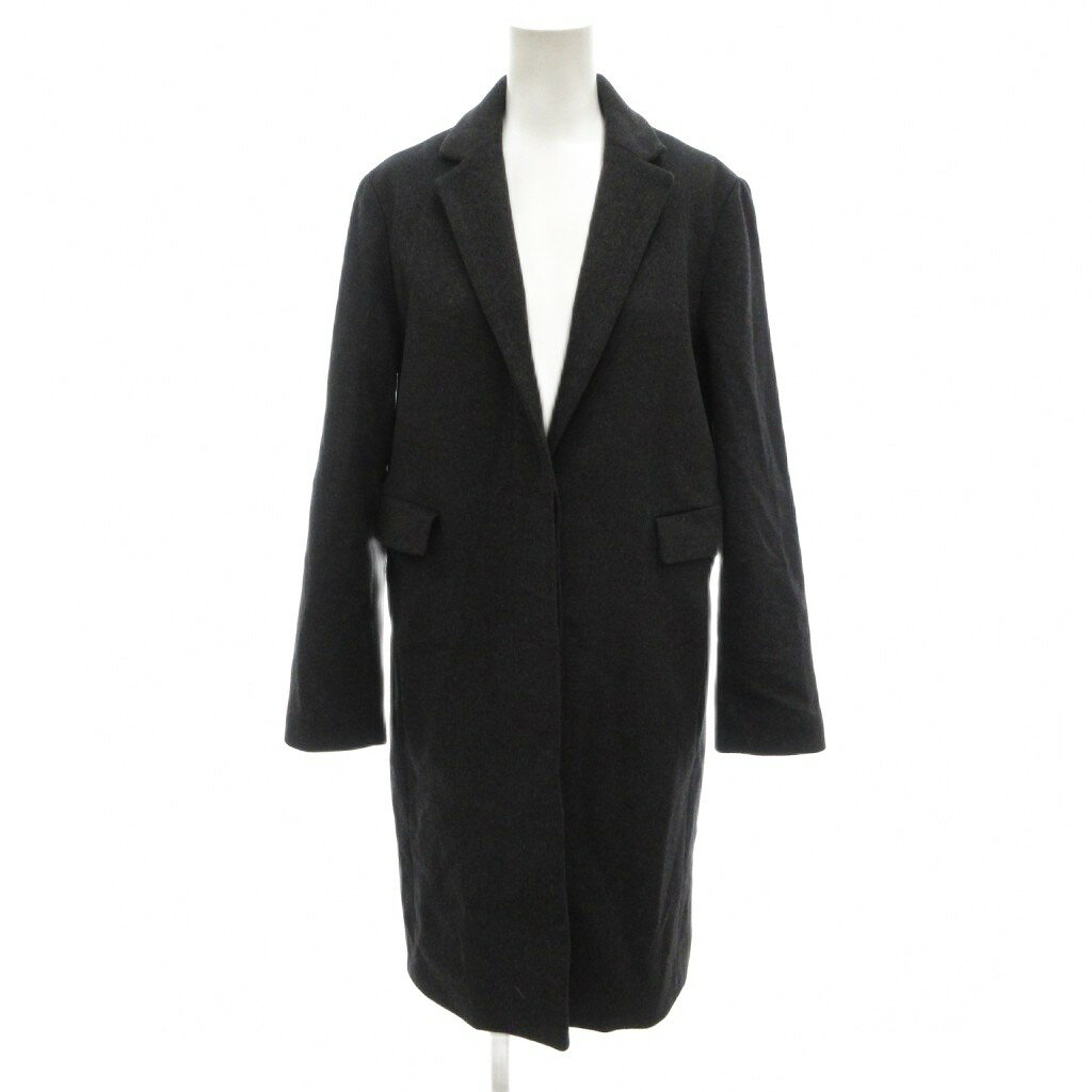 【中古】イエナ IENA カシミヤ混 チェスターコート 38 チャコールグレー ミドル丈 スリット /JI ■ECG007 レディース 【ベクトル 古着】 260713ブランドイエナ IENA表記サイズ38実寸サイズ肩幅：40cm　身幅：4...