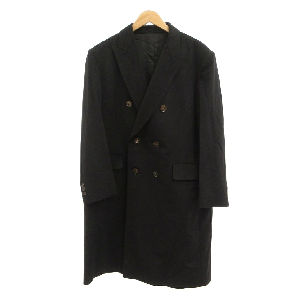 【中古】システム SYSTEM 1950 ポロコート ピークドラペル メルトン 黒 ブラック /JS ■ECF007 メンズ 【ベクトル 古着】 260716表記サイズサイズ表記なし(実寸サイズをご参考ください。)実寸サイズ肩幅：50cm　...