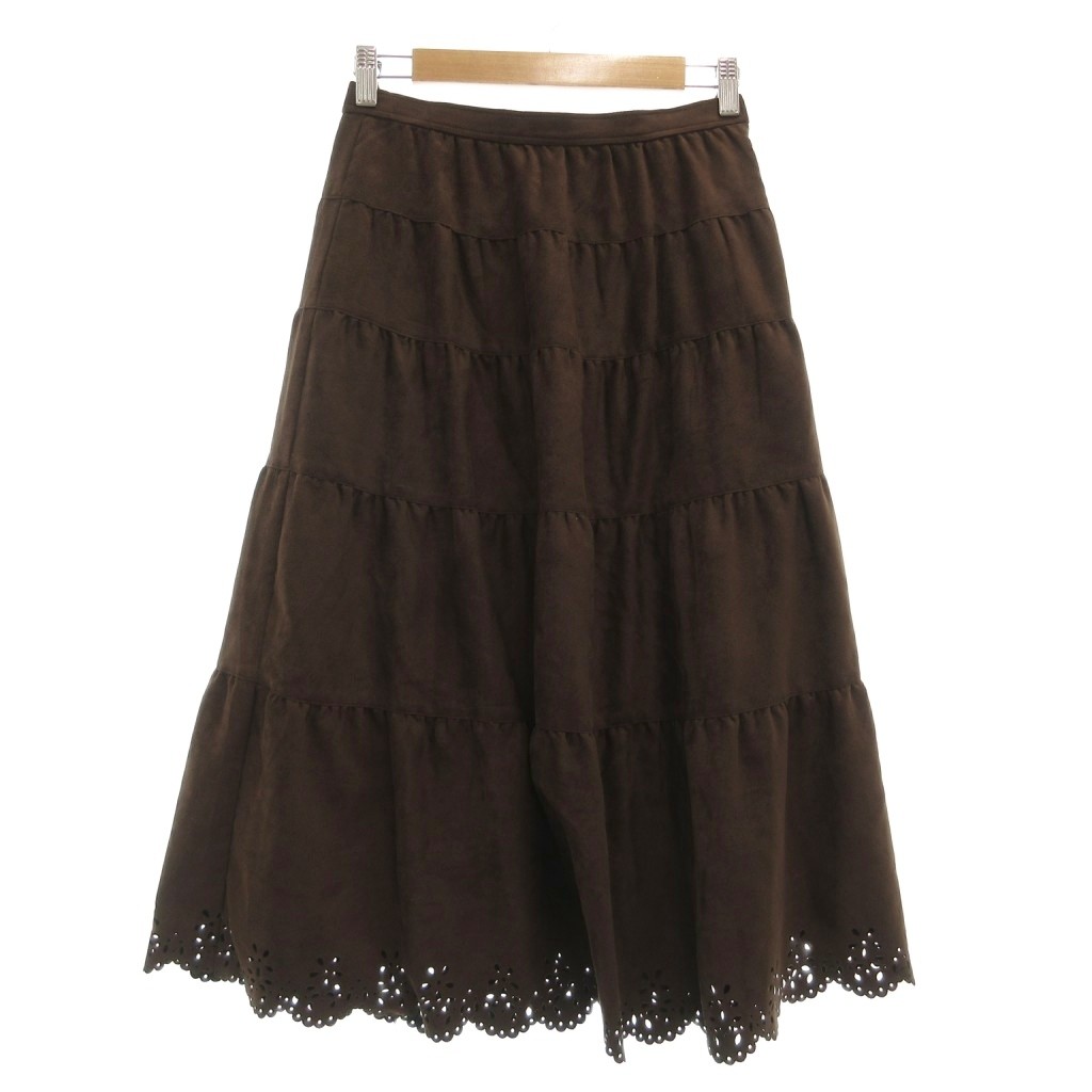 【中古】スタイルノート Style Note 美品 フレアスカート ティアード ロング丈 M 茶色 ブラウン /MG ■ECF007 レディース 【ベクトル 古着】 260722表記サイズM実寸サイズウエスト：70cm　ヒップ：94cm　ス...