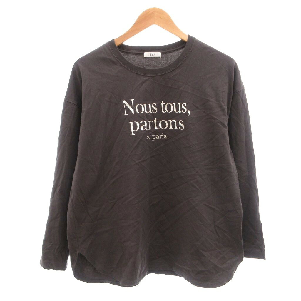 【中古】アー・ヴェ・ヴェ ミッシェルクラン a.v.v 美品 Tシャツ ロゴプリント 長袖 ラウンドネック XL グレー /NL ■ECF007 レディース 【ベクトル 古着】 260722ブランドアー・ヴェ・ヴェ ミッシェルクラン a.v...
