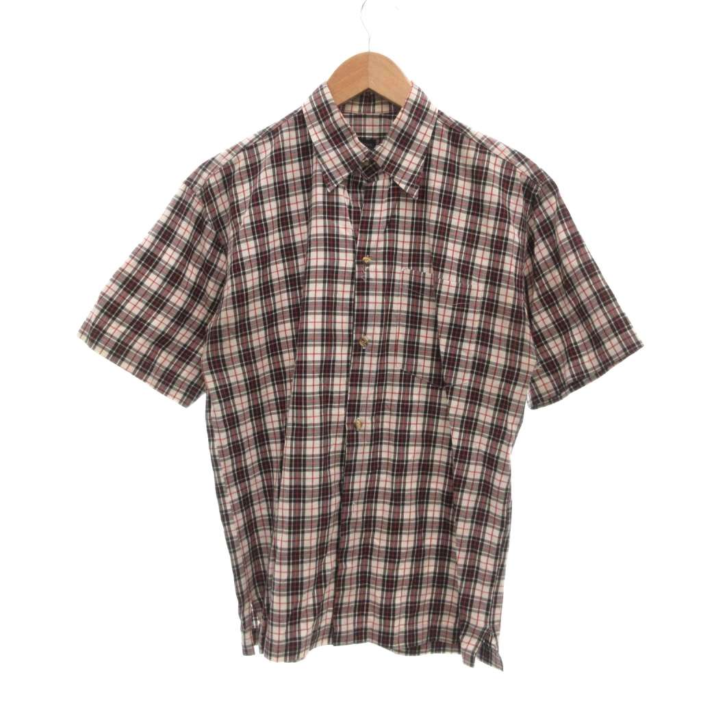 【中古】ドッカーズ DOCKERS シャツ 黒 ブラック 白 ホワイト 赤 レッド チェック柄 半袖 /NU ■ECF007 メンズ 【ベクトル 古着】 260720表記サイズサイズ表記なし（実寸サイズを参考にご検討ください。）実寸サイズ肩...