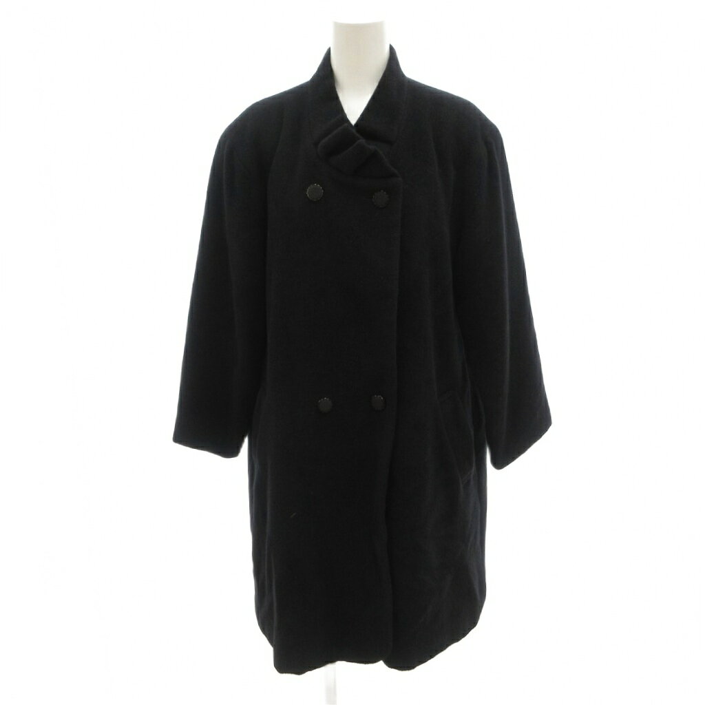 【中古】Uness Splendid Selection ダブルブレストコート ミドル丈 7AR 黒 ブラック ウール ECF007 /TQ レディース 【ベクトル 古着】 260731表記サイズ7AR実寸サイズ肩幅：45cm　身幅：55c...