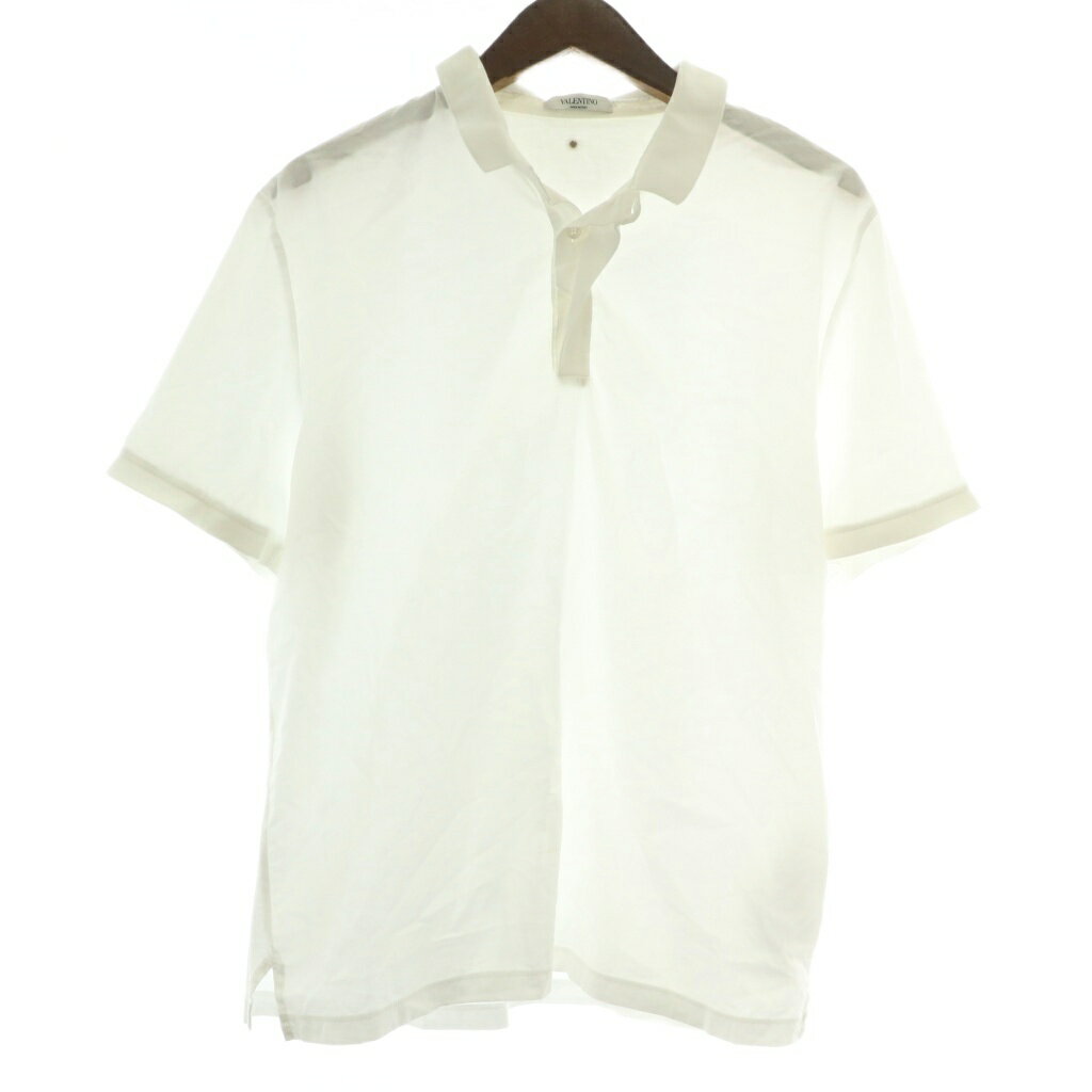 【中古】ヴァレンティノ ヴァレンチノ VALENTINO イタリア製 ポロシャツ 半袖 ゴールド金具 M 白 ホワイト /XZ ■GY01 メンズ 【ベクトル 古着】 251012ブランドヴァレンティノ ヴァレンチノ VALENTINO表記...