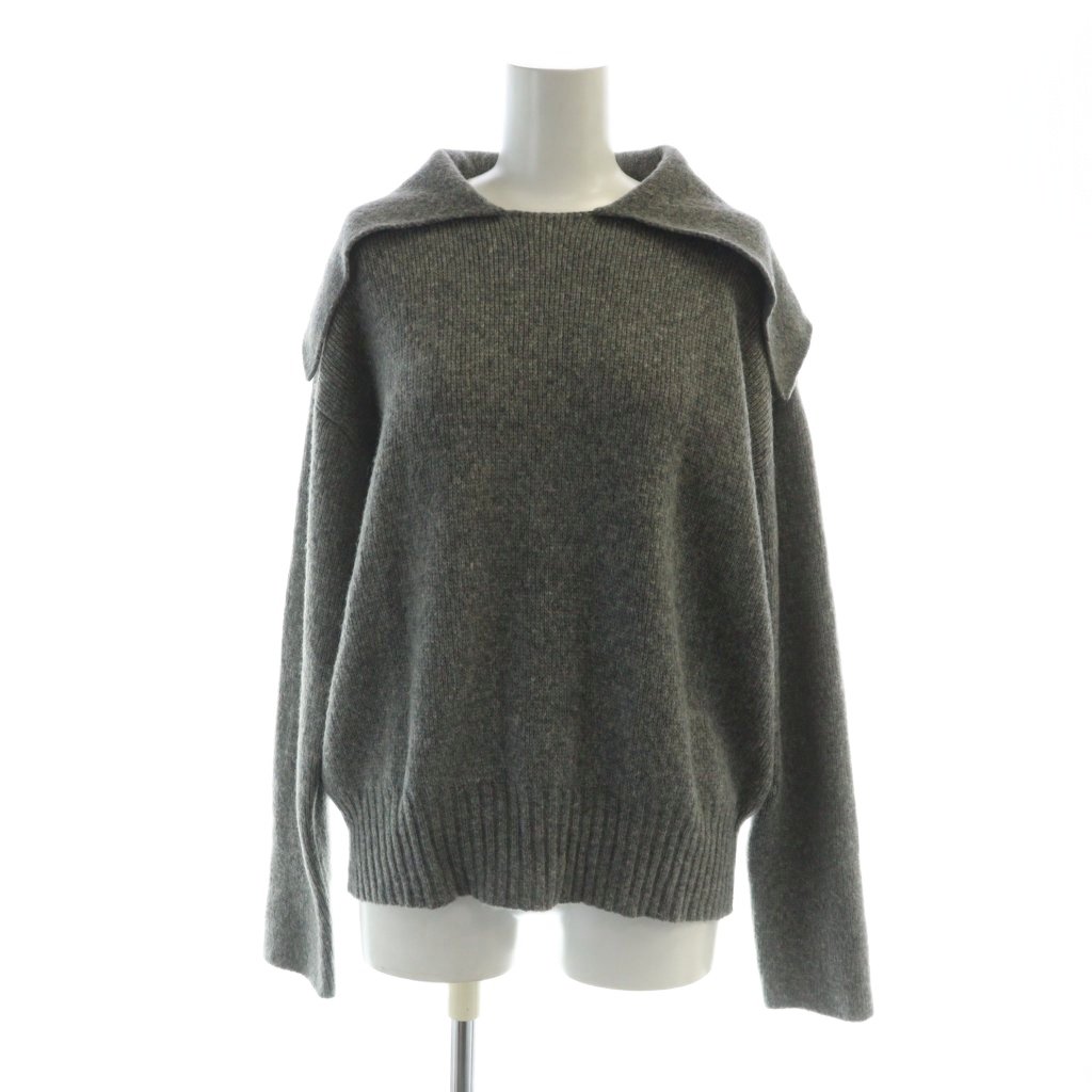 【中古】ロベルトコリーナ ROBERTO COLLINA 近年モデル A36004 襟付きニット 長袖 カットソー ロゴ イタリア製 S グレー ■GY19 /MQ レディース 【ベクトル 古着】 251026ブランドロベルトコリーナ RO...