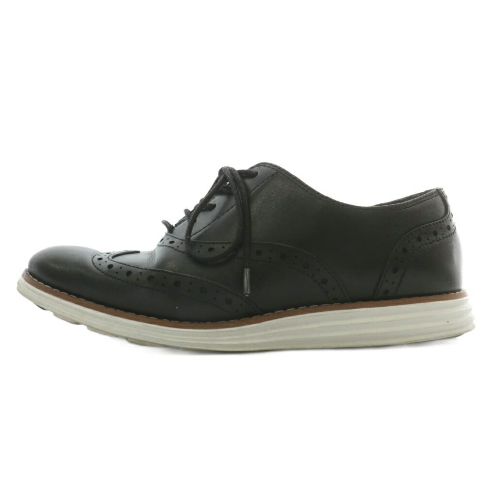 【中古】コールハーン COLE HAAN オリジナルグランド ORIGINALGRAND ウィング II ビジネスシューズ オックスフォード レザー ウィングチップ レースアップ 5B 22cm 黒 ブラック W02618 /XZ ■GY1...