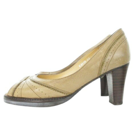 【中古】ヨシト YOSHITO パンプス レザー オープントゥ ハイヒール パンチング 22cm 茶 ブラウン /AH6 ■GY99 レディース 【ベクトル 古着】 251030表記サイズ22cm実寸サイズヒールの高さ：7cm　最大幅：7....