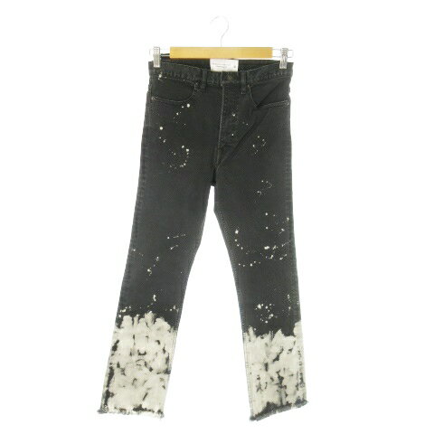 【中古】ピーイーオーティーダブリューエージー P.E.O.T.W AG PERVERSEYEONTHEWORLD デニムパンツ ジーンズ スリムストレート ストレッチ ブリーチ加工 カットオフ 1 S グレー /AO23 ■GY99 メンズ...