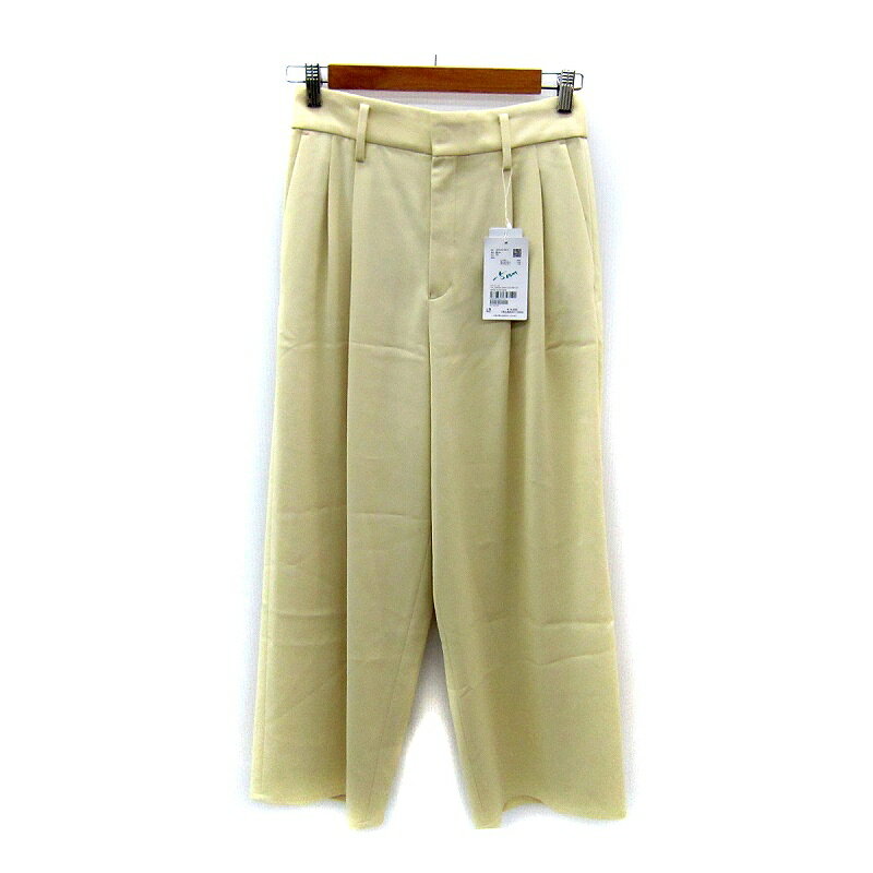 【中古】アダムエロペ Adam et Rope' 22SS スラックスパンツ ワイドパンツ ロング丈 36 S 黄 イエロー /SY6 ■GY19 レディース 【ベクトル 古着】 251202ブランドアダムエロペ Adam et Rope'...