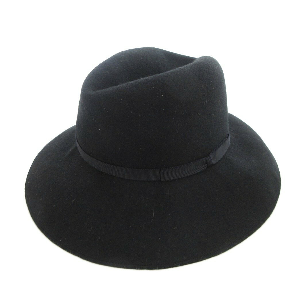 【中古】DAY STROWS ハット 帽子 中折れ帽 ウール リボン 黒 ブラック /FF ■GY03 【ベクトル 古着】 260107実寸サイズつば：8cm　頭周り：54cm　　素材毛色黒 ブラック 状態・取り切れない細かい繊維の付着 そ...