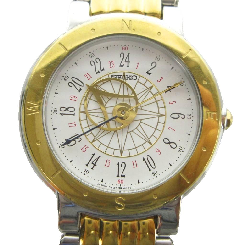 【中古】セイコー SEIKO ジャンク品 5Y37-6010 腕時計 ウォッチ クォーツ 白文字盤 ゴールド色 ■GY18 /MQ メンズ 【ベクトル 古着】 260416ブランドセイコー SEIKO表記サイズ実寸サイズをご参考ください。実...