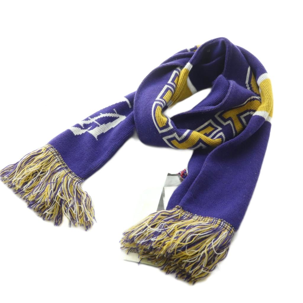 【中古】NBA LAKERS レイカーズ マフラー フリンジ ロゴ F 紫 NBA-ROM-09 /MI ■GY18 ユニセックス メンズ レディース 【ベクトル 古着】 260302表記サイズF実寸サイズ全長（フリンジ含まず）：157cm...