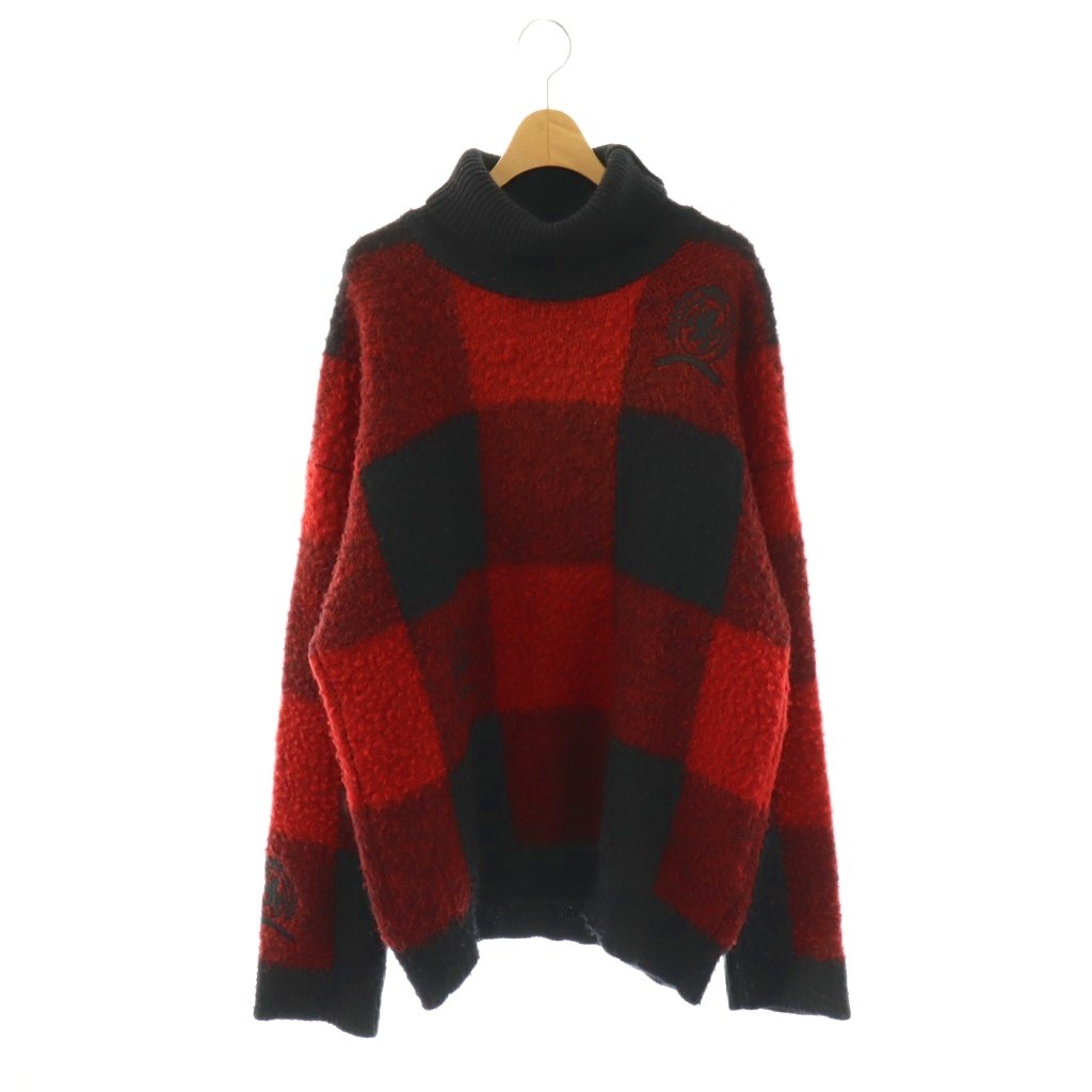 【中古】トミーヒルフィガー TOMMY HILFIGER COLLECTION ニット セーター ウール アルパカ混 M レッド ブラック /ES ■GY18 メンズ 【ベクトル 古着】 260323ブランドトミーヒルフィガー TOMMY ...