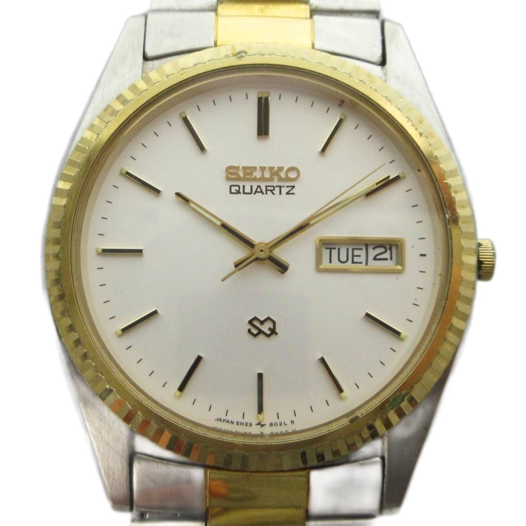 【中古】セイコー SEIKO 5H23-8029 腕時計 ウォッチ クォーツ 白文字盤 カレンダー付き シルバー色 ゴールド色 ■GY18 /MQ メンズ 【ベクトル 古着】 260424ブランドセイコー SEIKO表記サイズ実寸サイズをご...