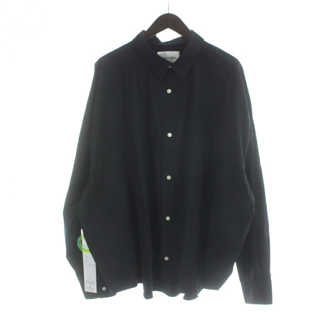 【中古】未使用品 マジックスティック MAGIC STICK 25FW-MS8-011 2FACE DRESS SHIRT V2 BLK ドレスシャツ タグ付き 長袖 XL 黒 ブラック ■GY72 /MQ メンズ 【ベクトル 古着】 26...