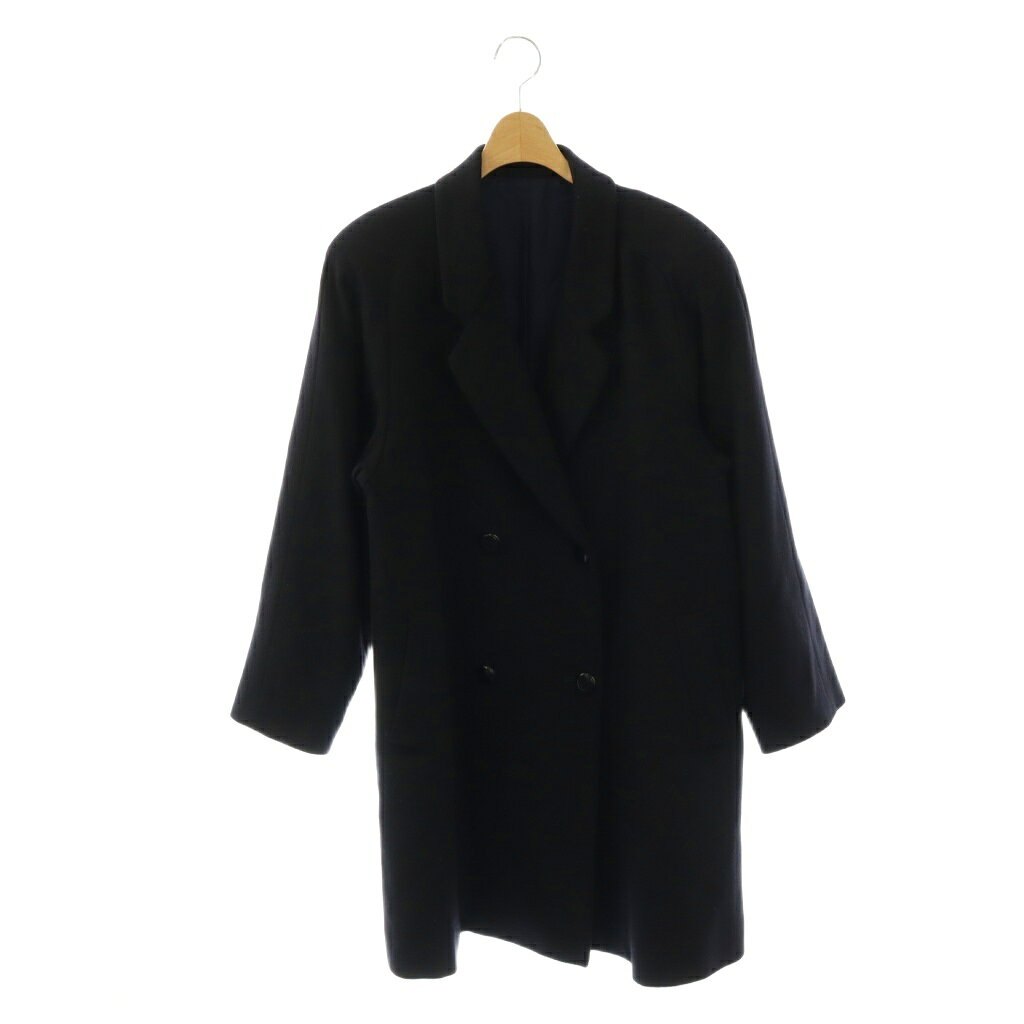 【中古】ファーストグレード FIRST GRADE チェスターコート ロング カシミア 11 ブラック /MY ■OS ■GY18 レディース 【ベクトル 古着】 260327表記サイズ11実寸サイズ身幅：55cm　着丈：90cm　ゆき丈：...