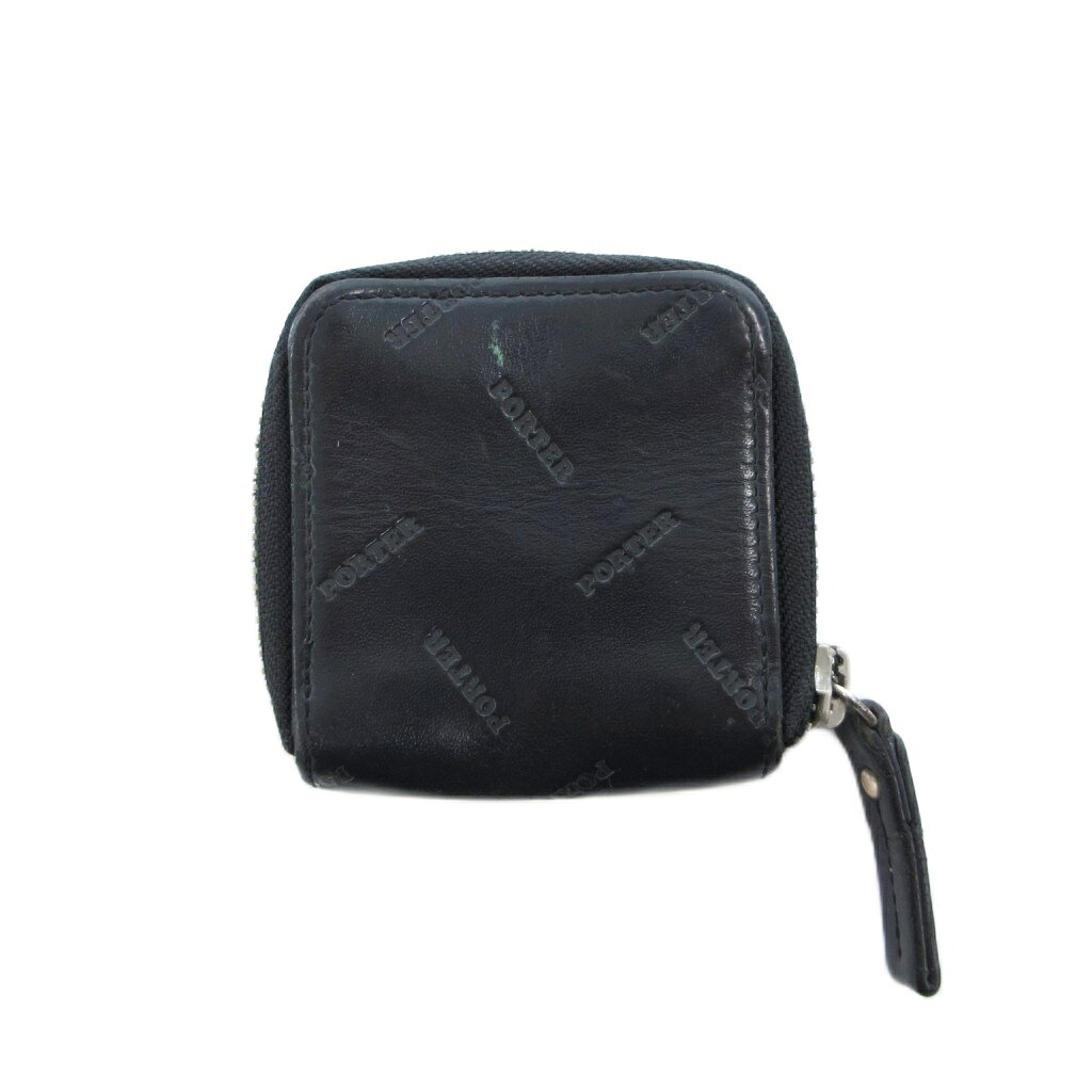 【中古】ポーター PORTER 吉田カバン 小銭入れ コインケース ラウンドファスナー レザー ロゴ型押し 黒 ブラック /TL ■GY99 メンズ 【ベクトル 古着】 260525ブランドポーター PORTER実寸サイズヨコ：6cm　タテ...