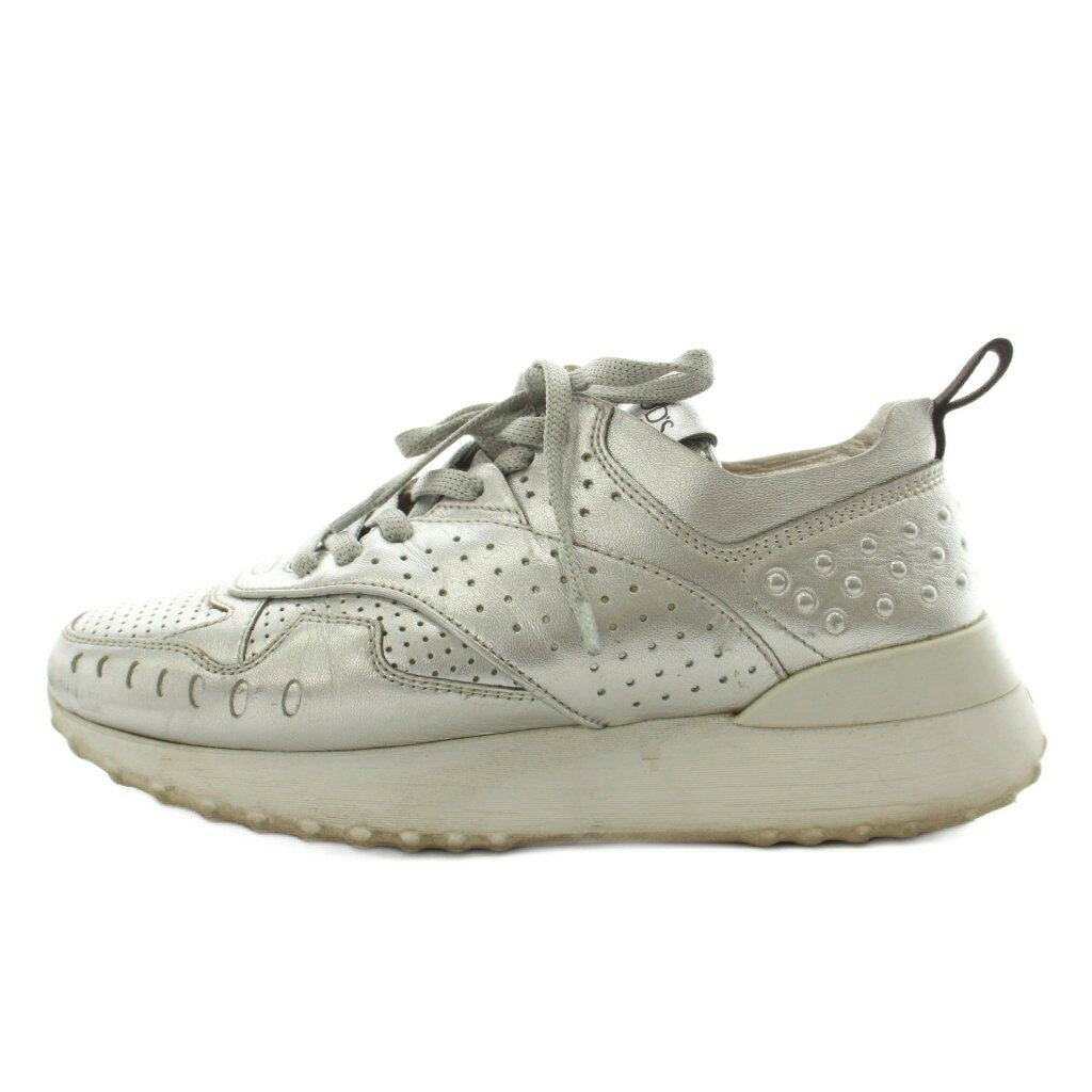 【中古】トッズ TOD'S スニーカー シューズ ロゴ レザー 35 シルバー色 /AN12 ■GY18 レディース 【ベクトル 古着】 260425ブランドトッズ TOD'S表記サイズ35実寸サイズ最大幅：約8.5cm　アウトソール：約2...