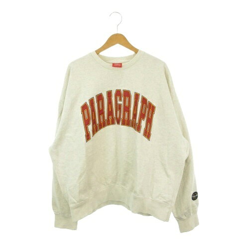 【中古】パラグラフ Paragraph P08 トレーナー ビッグシルエット 3 グレー 長袖 クルーネック ロゴプリント /AH12 ■GY99 メンズ 【ベクトル 古着】 260421表記サイズ3実寸サイズ身幅：68cm　着丈：64cm...
