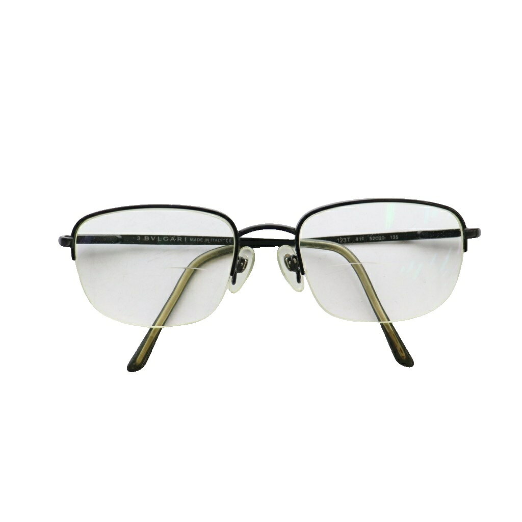 【中古】ブルガリ BVLGARI 眼鏡 めがね ハーフリム バイフォーカスレンズ 度あり 52□20 黒 ブラック /SS ■OS ■OH ■GY18 メンズ レディース 【ベクトル 古着】 260427ブランドブルガリ BVLGARI表記...