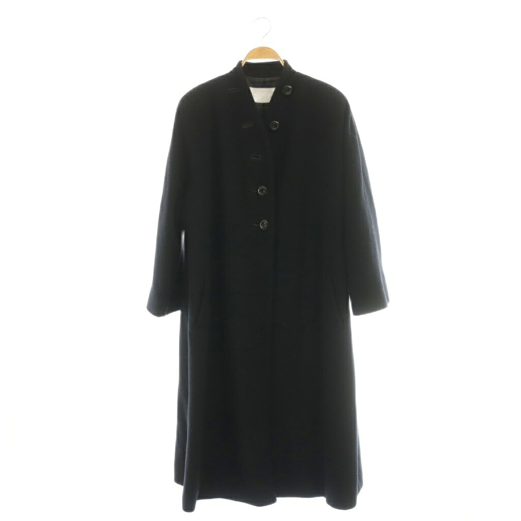 【中古】ボン ヴィヴァン BON VIVANTE ノーカラーコート アウター カシミヤ混 アンゴラ混 F ブラック /CX ■GY18 レディース 【ベクトル 古着】 260428表記サイズF実寸サイズ身幅：58cm　着丈：116cm　ゆき...