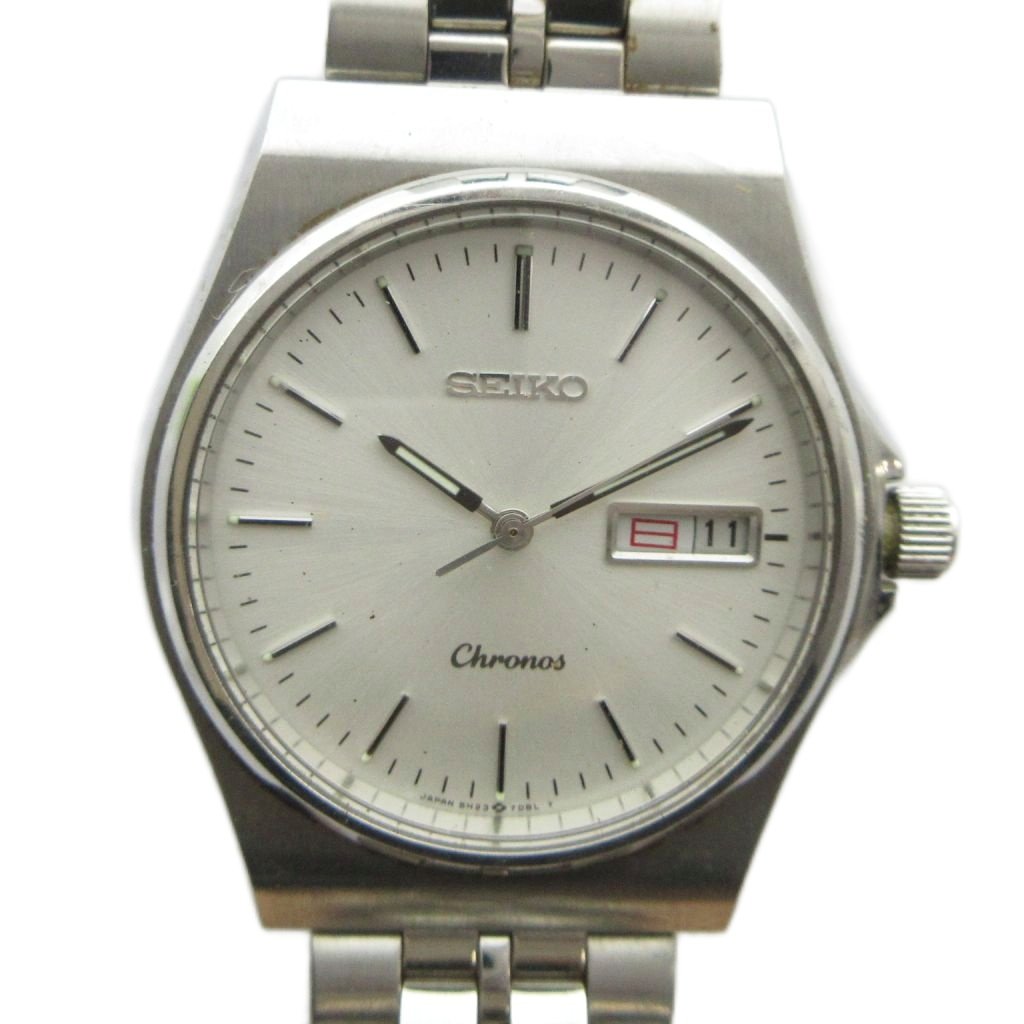 【中古】セイコー SEIKO Chronos クロノス 5H23-7D20 腕時計 ウォッチ クォーツ デイデイト カレンダー付き デイト シルバー色 ■GY18 /MQ メンズ 【ベクトル 古着】 260718ブランドセイコー SEIKO...