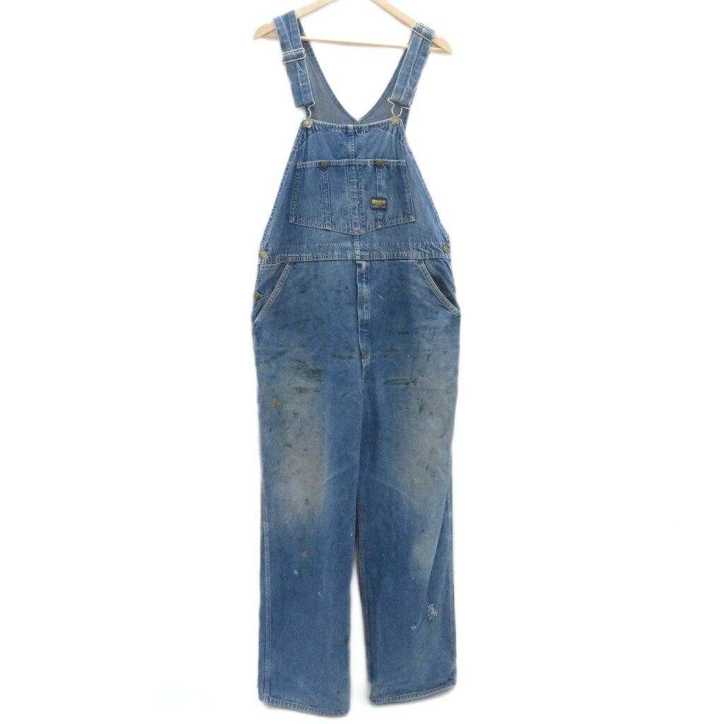 【中古】オシュコシュ OSHKOSH デニムサロペット オーバーオール 40×32 青 ブルー ワイドパンツ ウォッシュ加工 ロング丈 800-1003 /YS8 ■GY99 メンズ 【ベクトル 古着】 260525ブランドオシュコシュ O...
