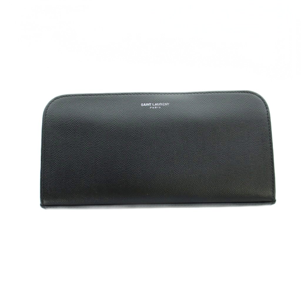 【中古】サンローラン パリ SAINT LAURENT PARIS 長財布 ウォレット ロゴ レザー ラウンドファスナー 黒 ブラック ■GY18 /MQ ■OH メンズ 【ベクトル 古着】 260512ブランドサンローラン パリ SAIN...