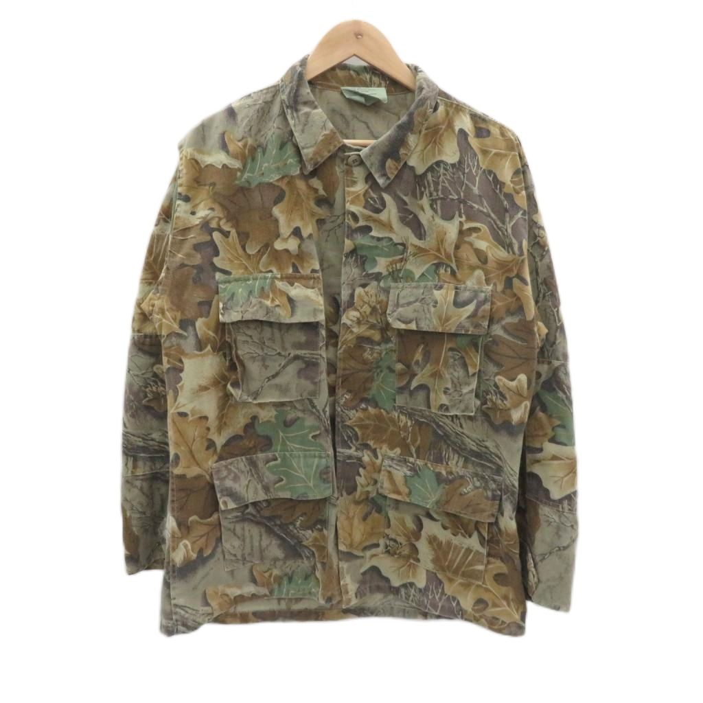 【中古】US ARMY BDU ミリタリージャケット ミドル丈 リアルツリーカモ 迷彩 M-R カーキ オリーブグリーン 茶 ブラウン /MA2 ■GY03 メンズ 【ベクトル 古着】 260601表記サイズMEDIUM-REGULAR実寸...