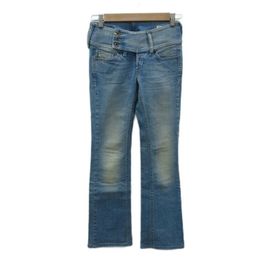 【中古】ディーゼル DIESEL CHEROCK デニムパンツ ジーンズ ブーツカット 25 ライトブルー ローライズ ウォッシュ加工 ロング丈 /YS8 ■GY99 レディース 【ベクトル 古着】 260601ブランドディーゼル DIES...