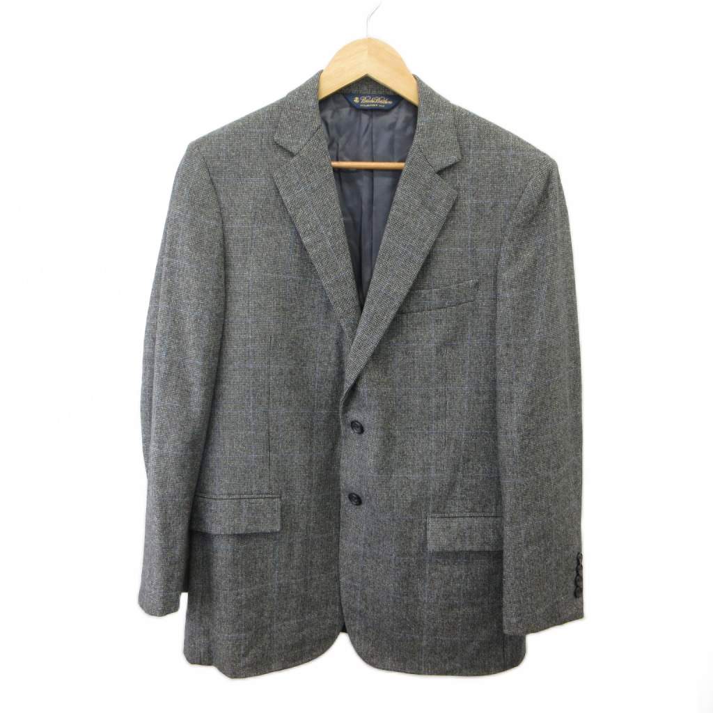 【中古】ブルックスブラザーズ BROOKS BROTHERS ウールブレンド ウィンドウペイン 段返り3ボタンジャケットTOKYO model テーラードジャケット 40 グレー チェック柄 ウール 19-16-6401 /RY ■GY03...