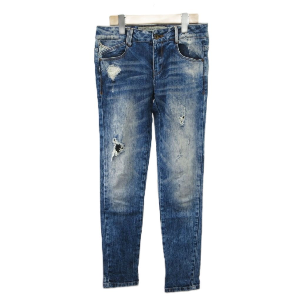 【中古】ザラ トラファルック ZARA Trafaluc デニムパンツ ジーンズ スキニー ダメージ加工 ウォッシュ加工 34 青 ブルー /XZ ■GY20 レディース 【ベクトル 古着】 260630ブランドザラ トラファルック ZAR...