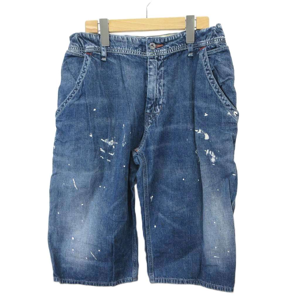 【中古】ゴートゥハリウッド GO TO HOLLYWOOD 子ども服 デニム ハーフパンツ 150 ブルー ペイント加工 ハーフ丈 /MD ■GY20 キッズ 【ベクトル 古着】 260630ブランドゴートゥハリウッド GO TO HOLL...