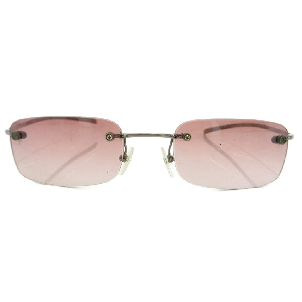 【中古】グッチ GUCCI 6LBAI サングラス アイウェア スクエア型 リムレス 51□19 135 サイドロゴ イタリア製 シルバーカラー GG1715/S /GV ■GY18 メンズ レディース 【ベクトル 古着】 260628ブラ...