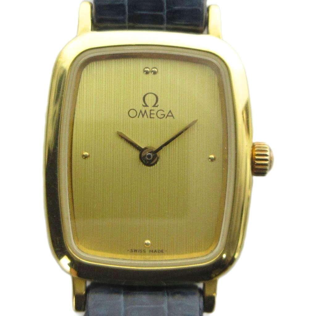 【中古】オメガ OMEGA De Ville デビル 腕時計 クォーツ ヴィンテージ アンティーク ウォッチ レザーベルト ゴールドカラー 金色 ■GY18 /MQ レディース 【ベクトル 古着】 260822ブランドオメガ OMEGA表記...