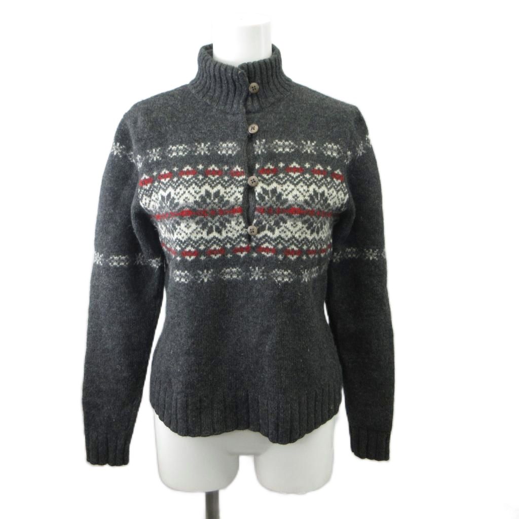【中古】ウールリッチ WOOLRICH ハイネックニットセーター ノルディック柄 ニット ウール S グレー ノルディック柄 ハイネック 長袖 /SH ■GY06 レディース 【ベクトル 古着】 260706ブランドウールリッチ WOOLR...