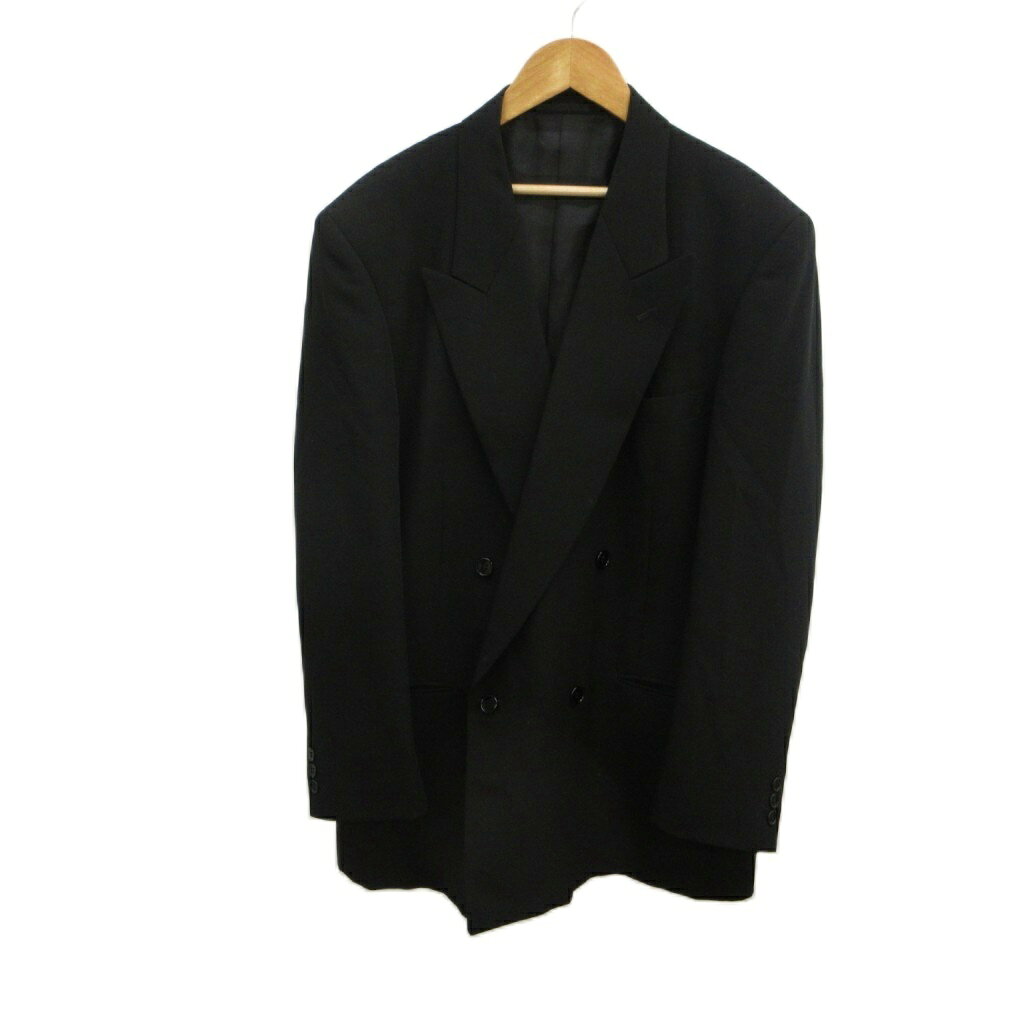 【中古】アントニオ・フスコ ANTONIO FUSCO テーラードジャケット ウール AB7 黒 ブラック ダブルブレスト 長袖 /SH ■GY12 メンズ 【ベクトル 古着】 260706表記サイズAB7実寸サイズ肩幅：48cm　身幅：5...