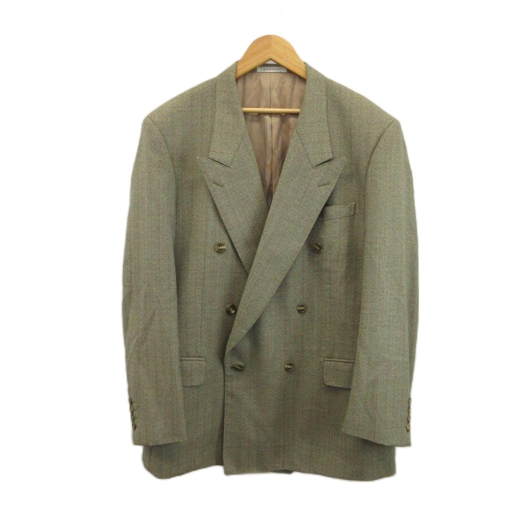 【中古】ジバンシィ GIVENCHY ジャケット 上着 ウール L グレー ダブルブレスト 長袖 ピークドラペル /KK ■GY50 【ベクトル 古着】 260707ブランドジバンシィ GIVENCHY表記サイズL実寸サイズ肩幅：45cm　...
